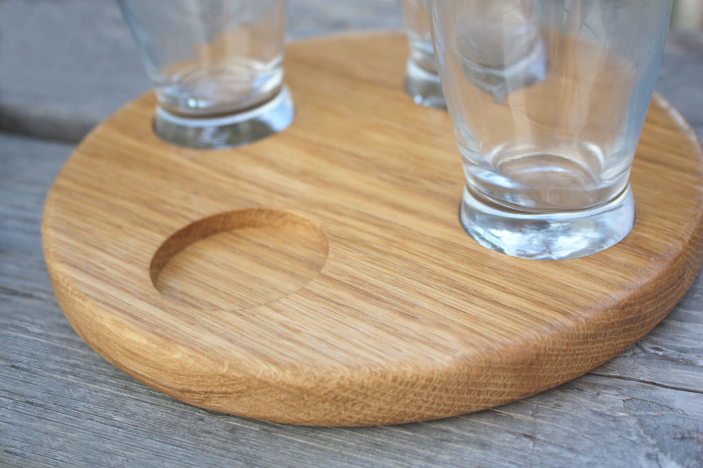 Round Beverage Sampling Flight - Oak – JTWoodworks