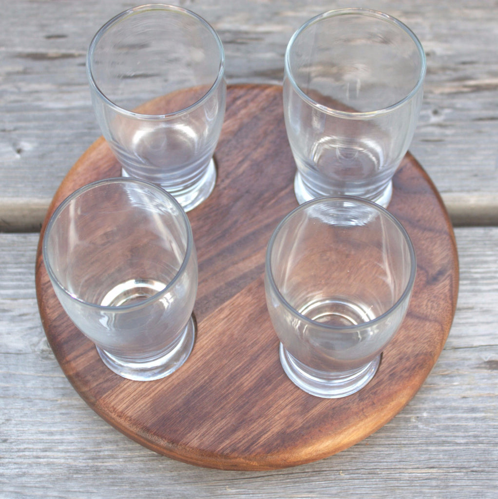 Round Beverage Sampling Flight - Walnut – JTWoodworks
